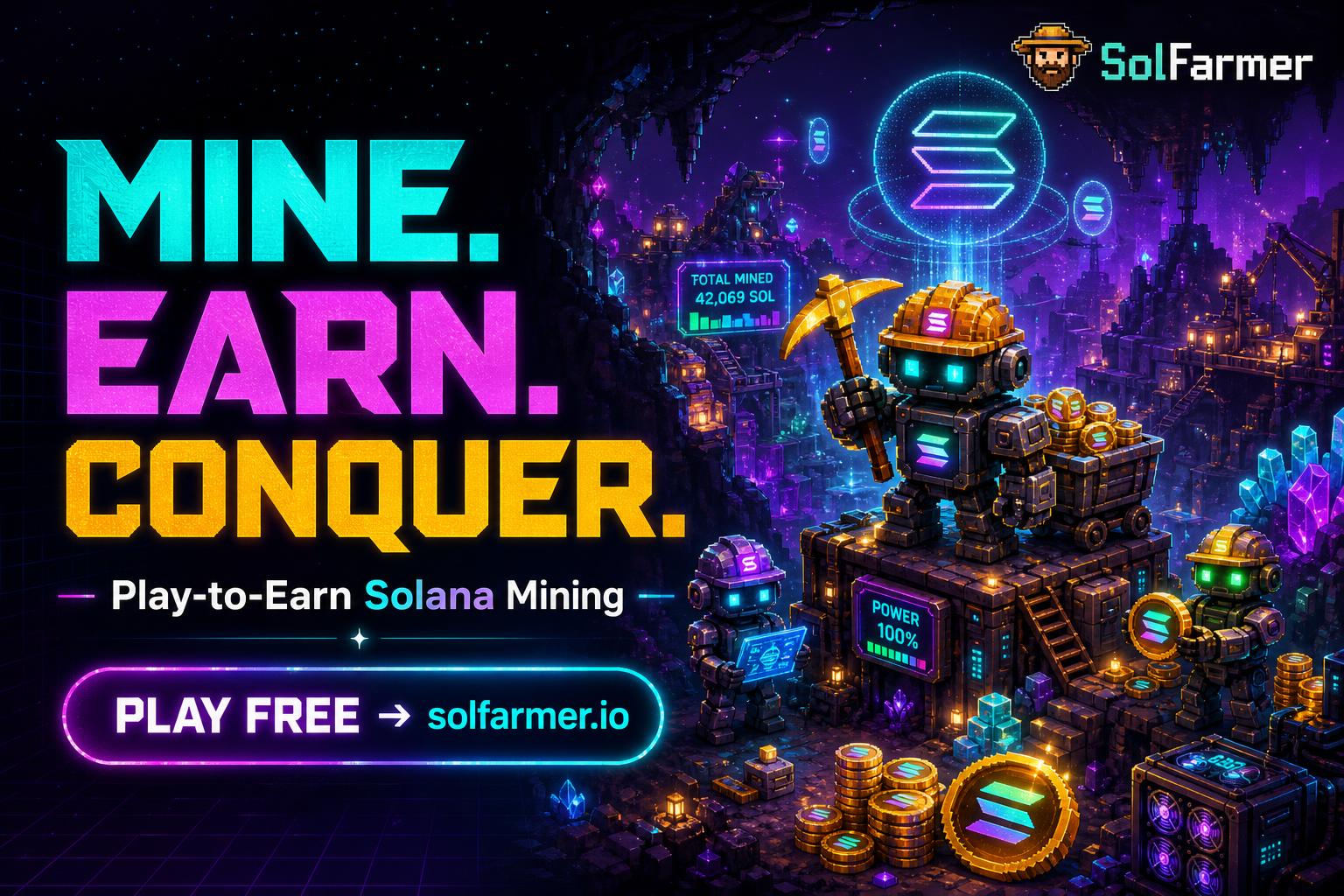 SolFarmer — Mine. Earn. Conquer. | Play-to-Earn Solana Mining